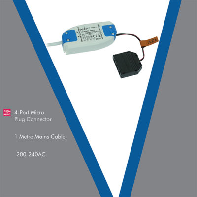 12V 8W LED Driver With 4-Port Micro Plug Connector - TLW Global