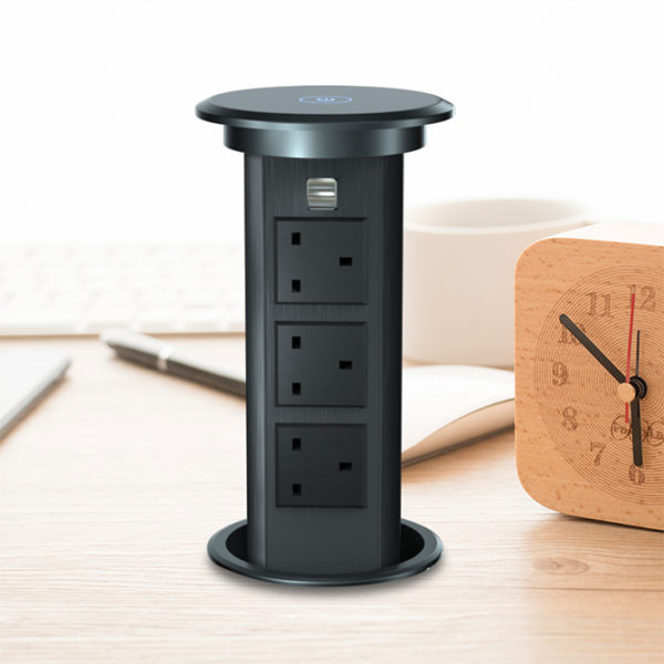 Motorised Pop-Up Socket With Bluetooth Speaker & Wireless Charging